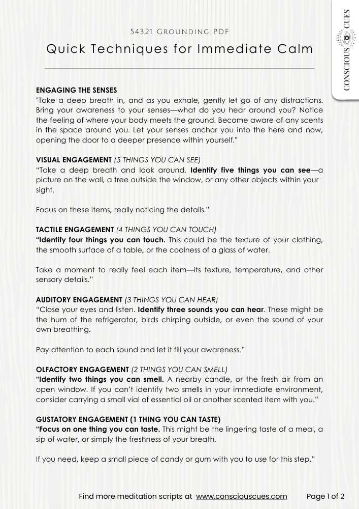 Free Download | 54321 Grounding PDF: Practice Calm Techniques